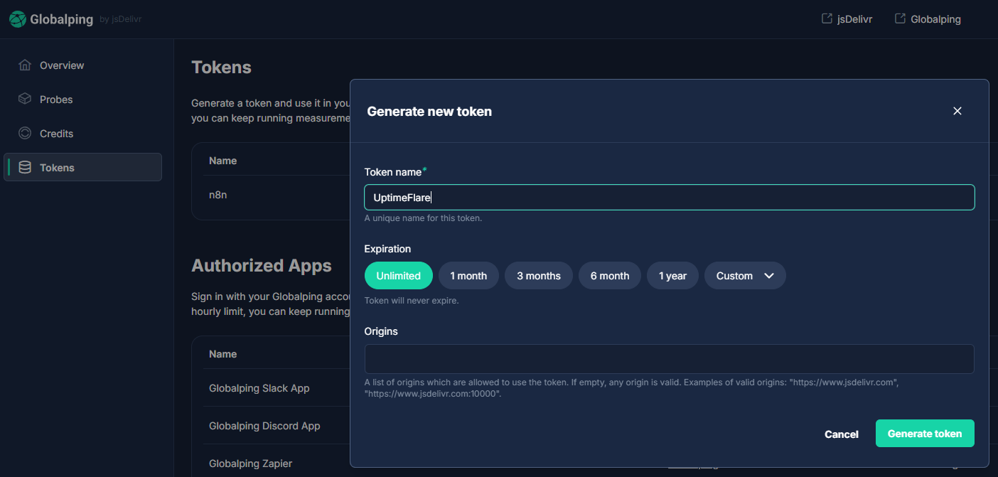 Uptime monitoring with UptimeFlare and Globalping